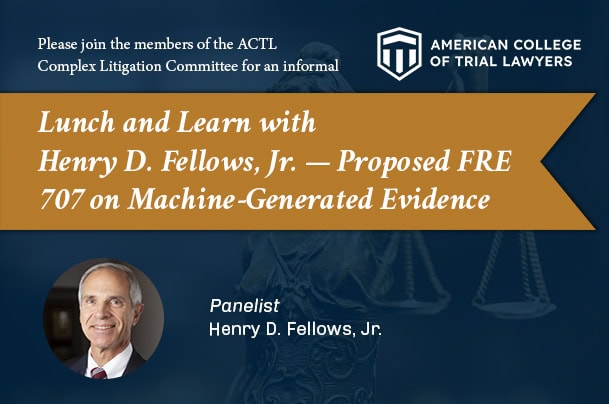 Presentation with Hank D. Fellows, Jr on Proposed FRE 707 on Machine ...